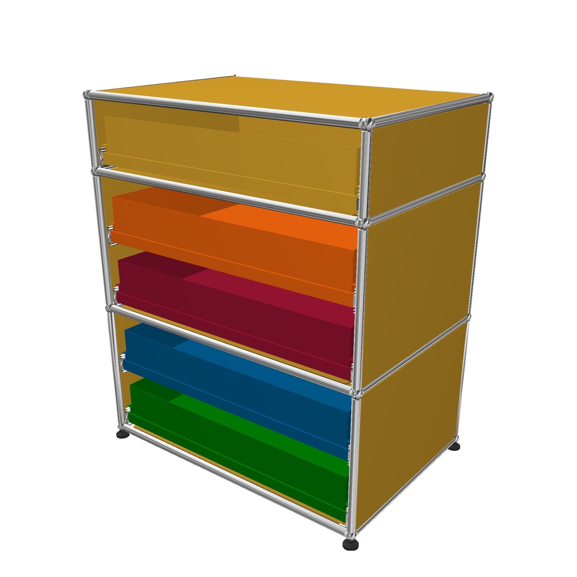 USM Haller Schubladenschrank | USM | 25 USM goldgelb – Seipp Wohnen